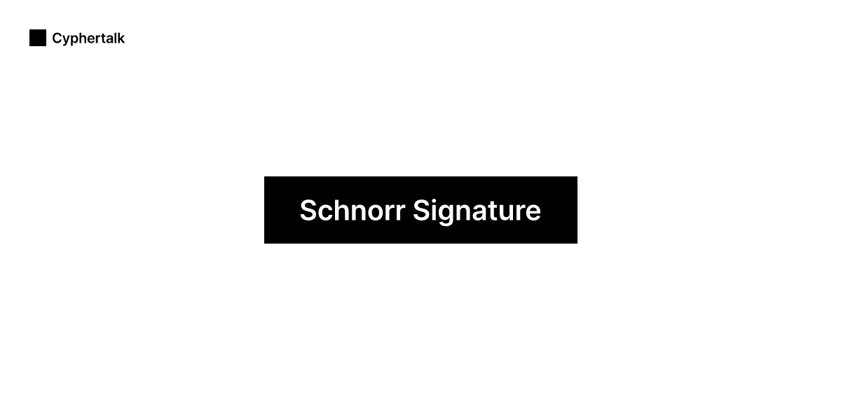 Schnorr Signature - Cyphertalk